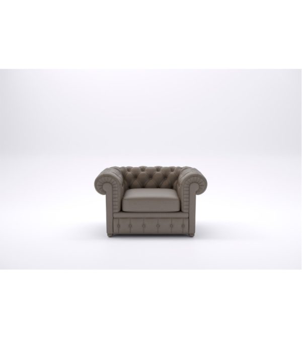 Chesterfield Single Seater Gray Sofa - Spacemaster Office Furniture Dubai